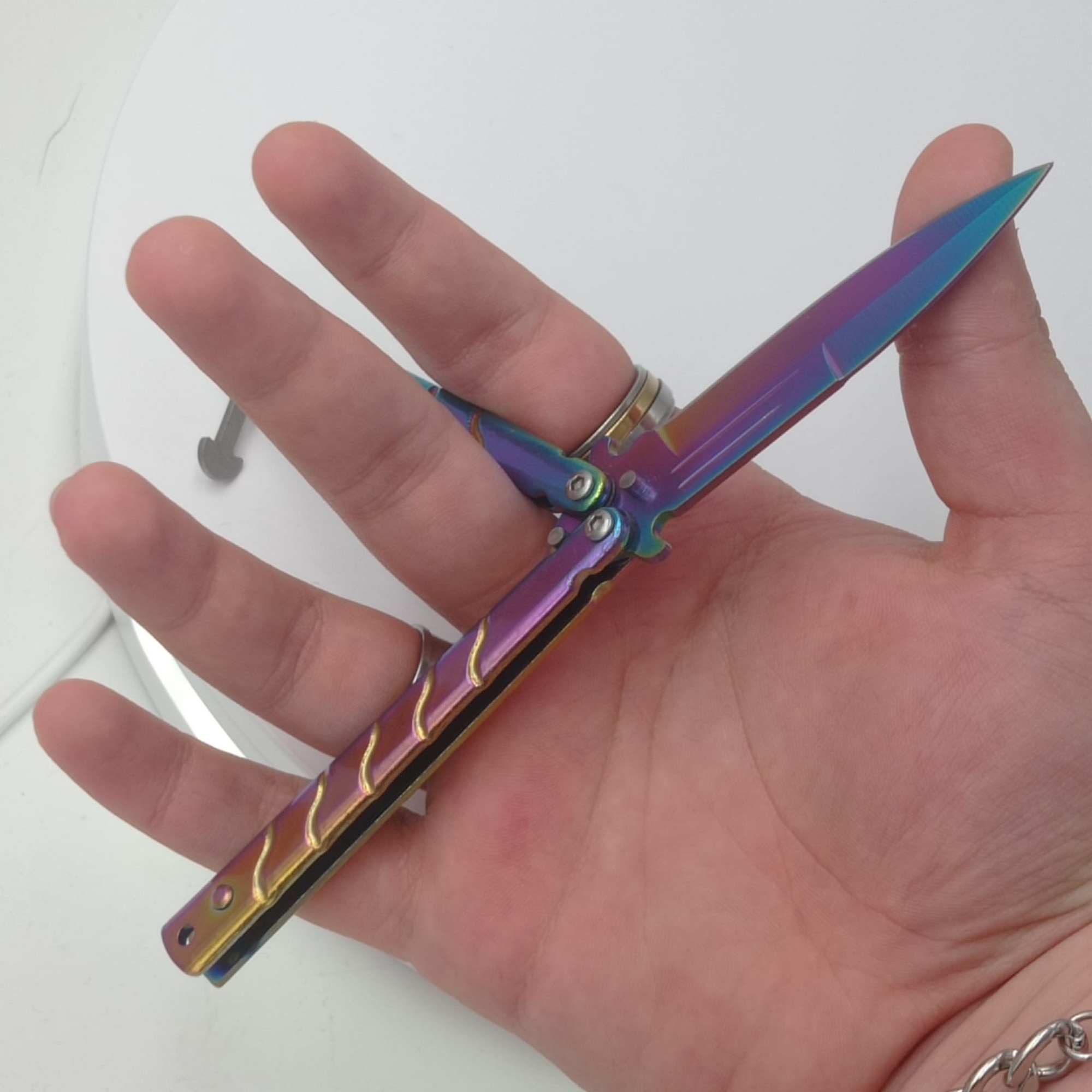 Cutit fluture, Butterfly, cu tais, model dinamic, fade, 16 cm, Dalimag ...