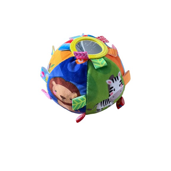 Minge senzoriala moale, din material textil, cu oglinda pentru bebelusi ...