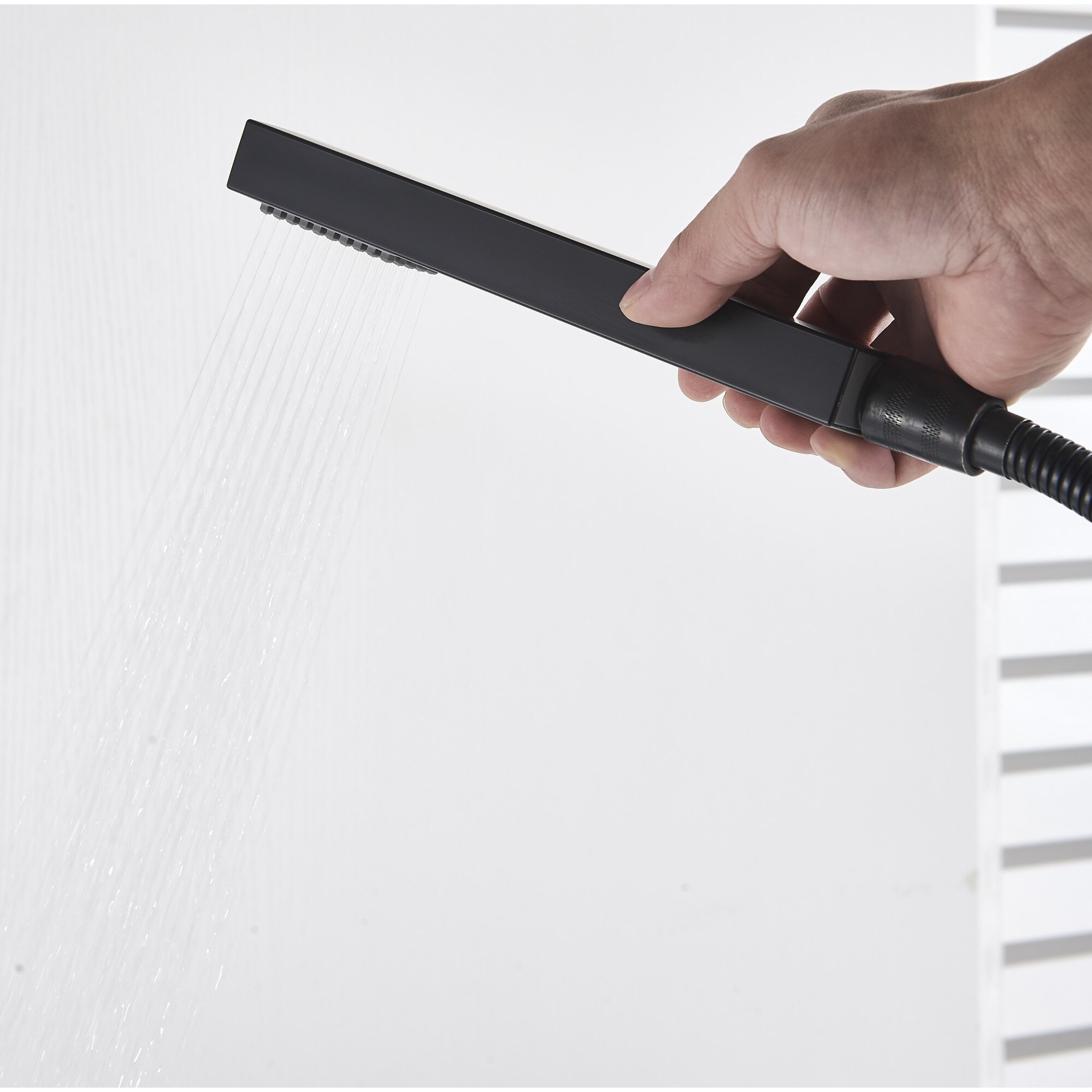 Set dus pentru podea, Cap de dus, Furtun si Robinet, Inaltime 84cm ...