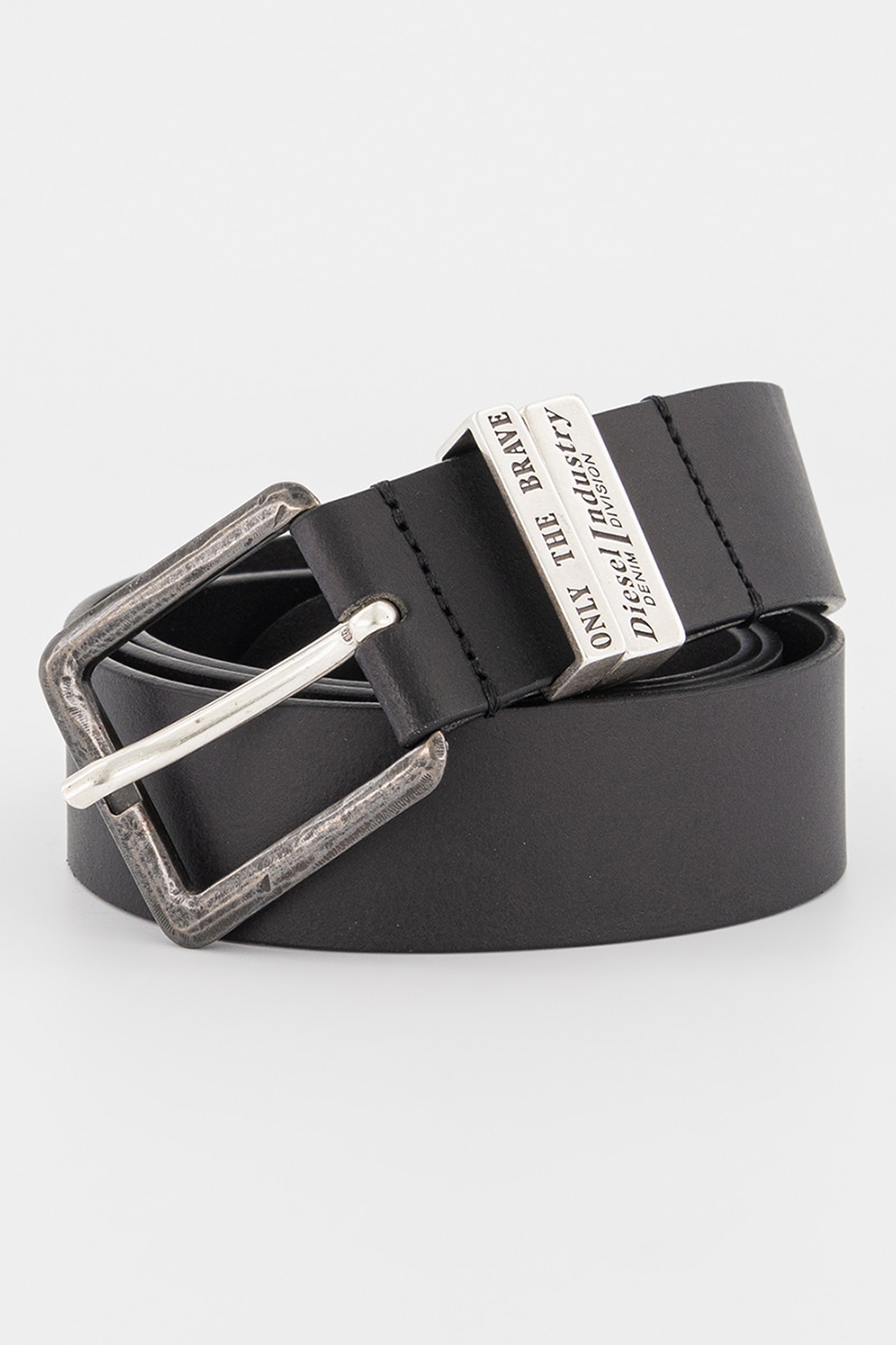 Diesel, Curea din piele cu model uni, Negru, 100 - eMAG.ro