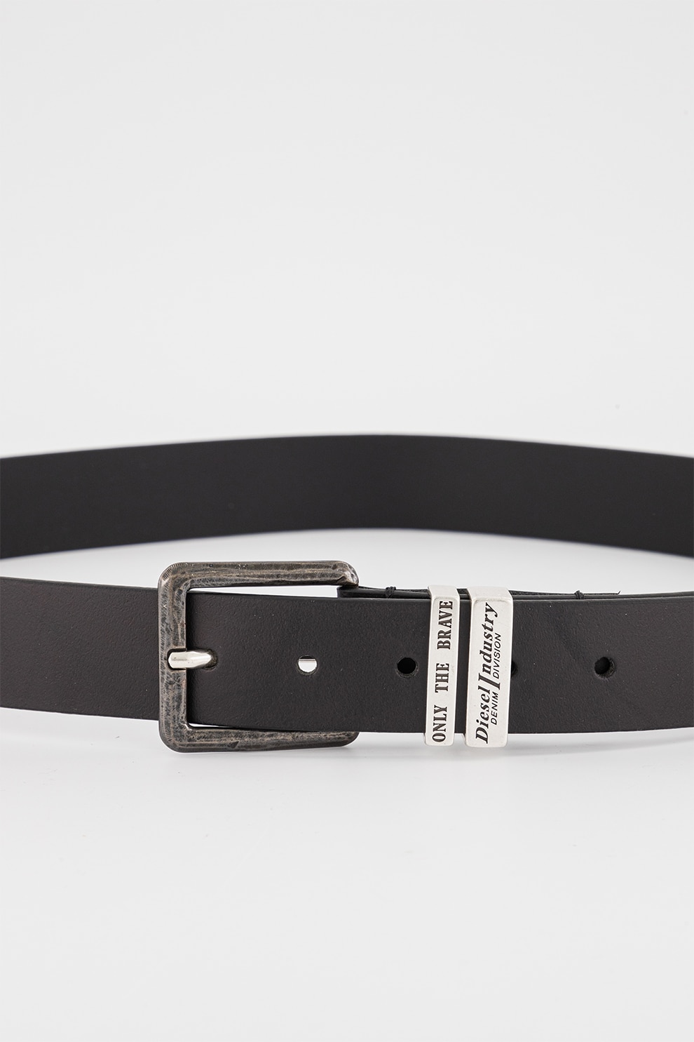 Diesel, Curea din piele cu model uni, Negru, 95 - eMAG.ro