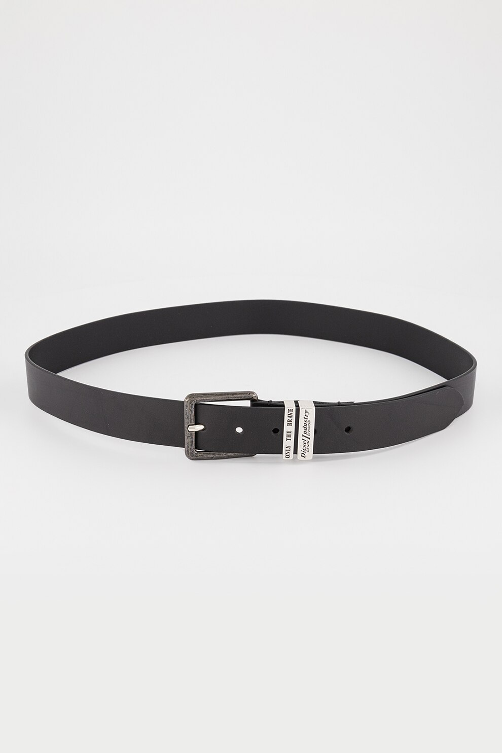 Diesel, Curea din piele cu model uni, Negru, 100 - eMAG.ro