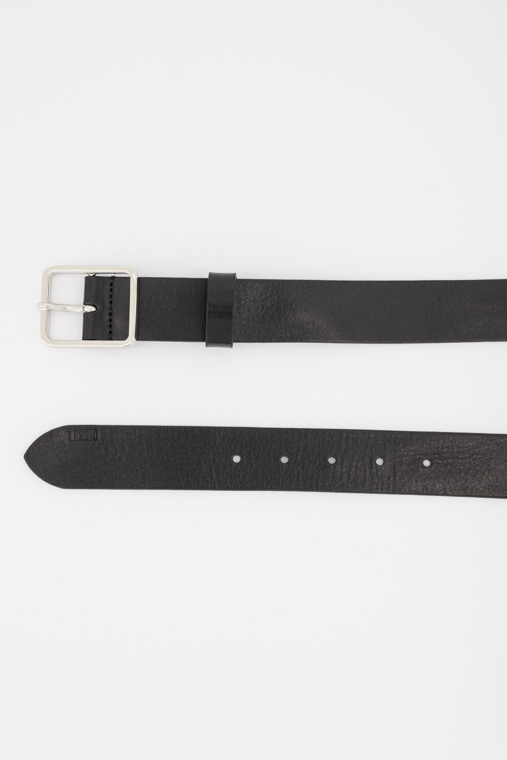 Diesel, Curea din piele cu catarama patrata, Negru, 85 - eMAG.ro