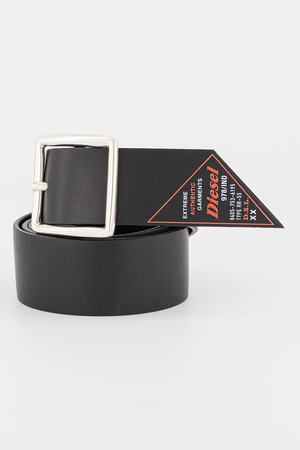 Diesel, Curea din piele cu model uni, Negru, 100 - eMAG.ro