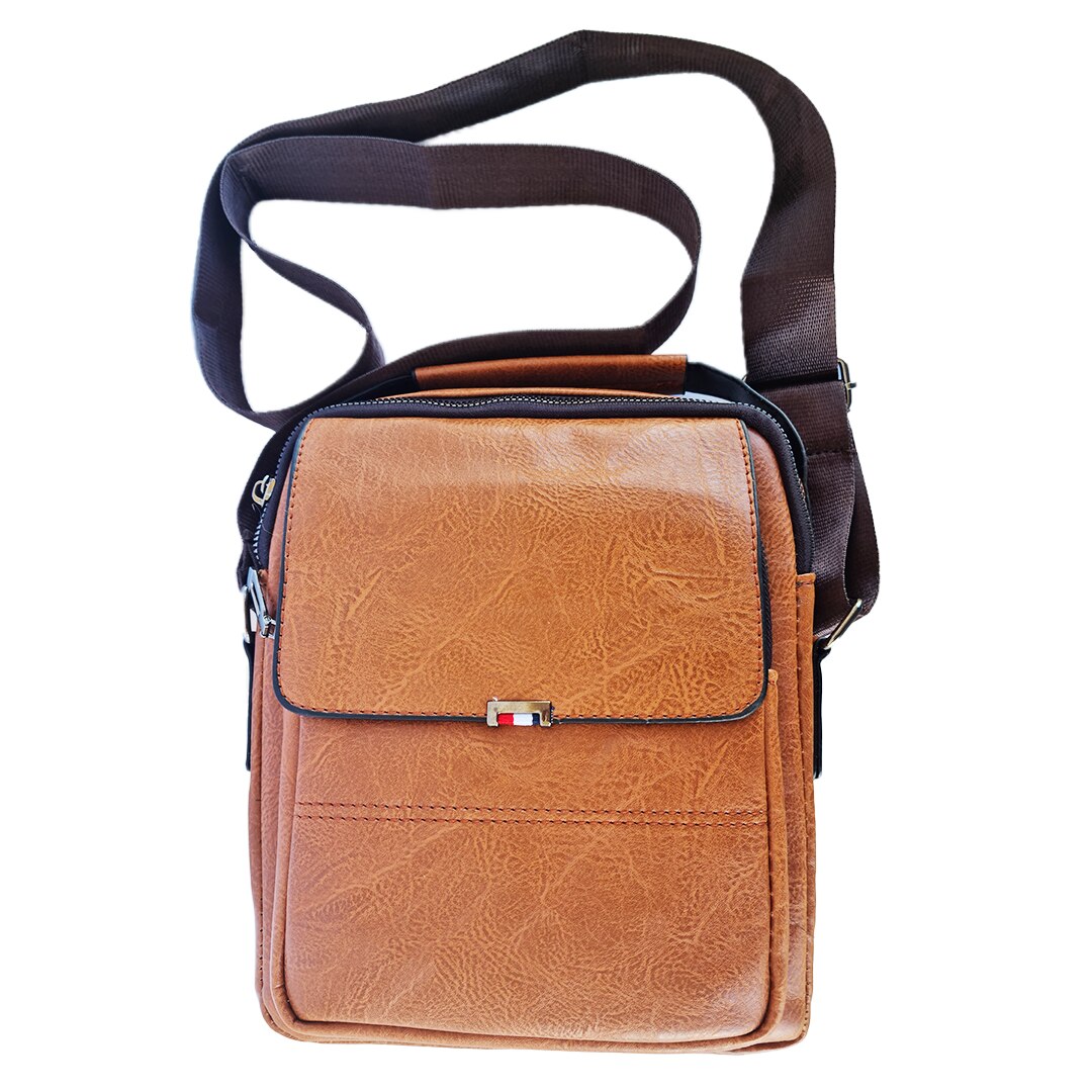 Geanta de umar, barbati, bareta ajustabila, maro, 20x25x10cm - eMAG.ro