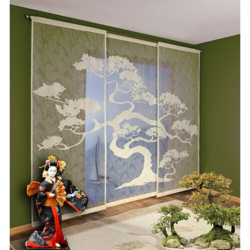 Perdea, Japoneze, Bonsai, 300x250 cm, Multicolor - eMAG.ro