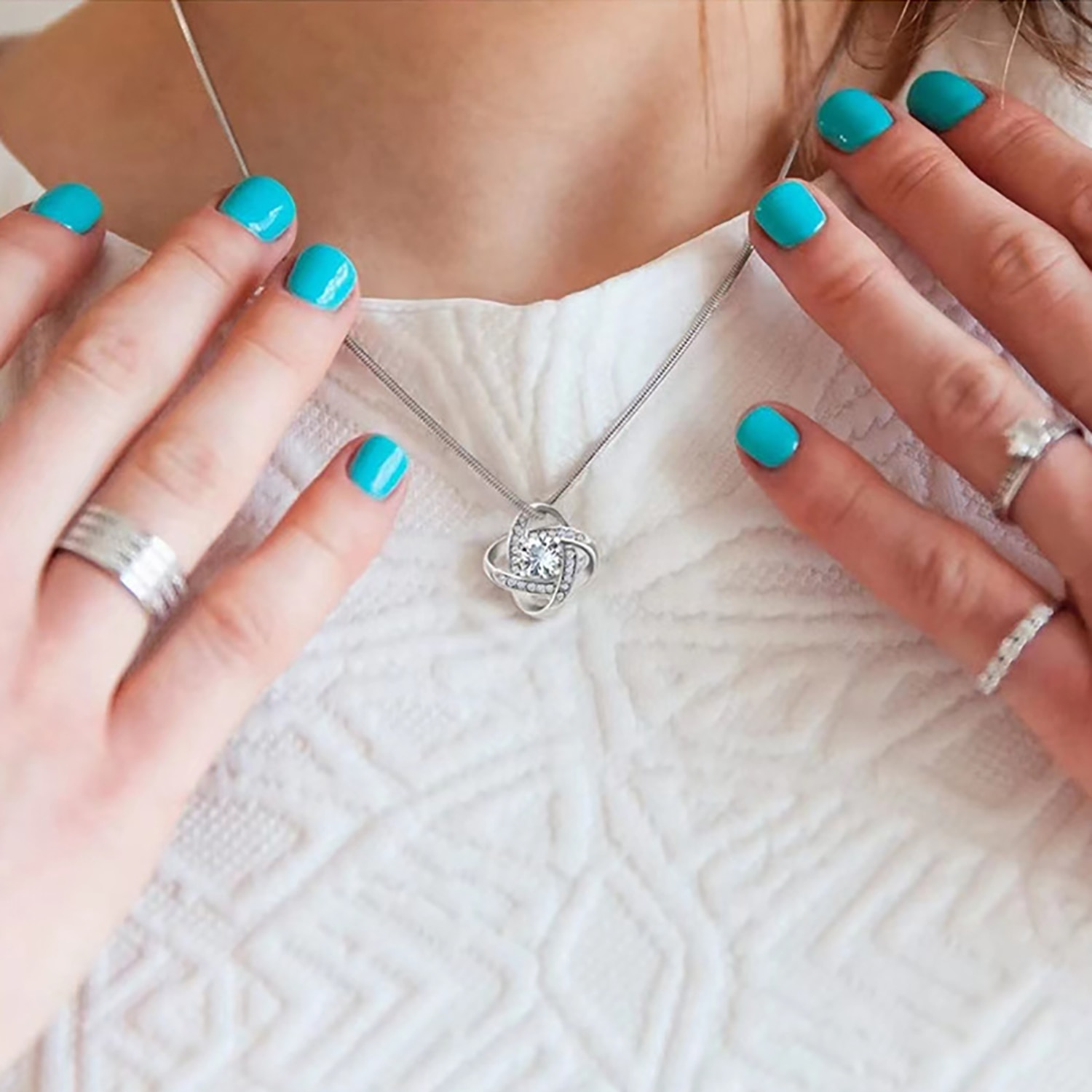 Set bijuterii dama, Argint/Metal/Diamant ecologic, Trandafir, Arginitiu ...