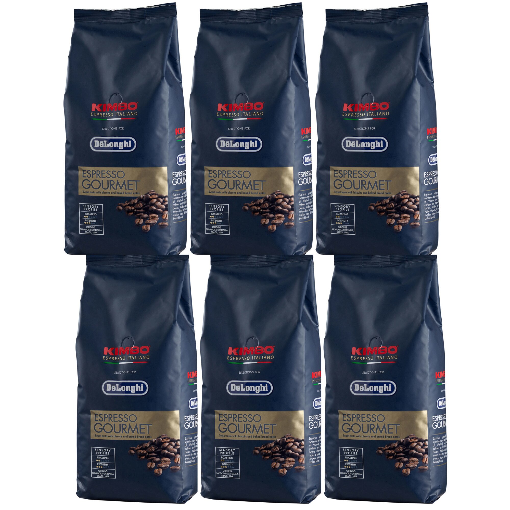 Pachet cafea boabe Kimbo Gourmet 1kg, 6 buc - eMAG.ro