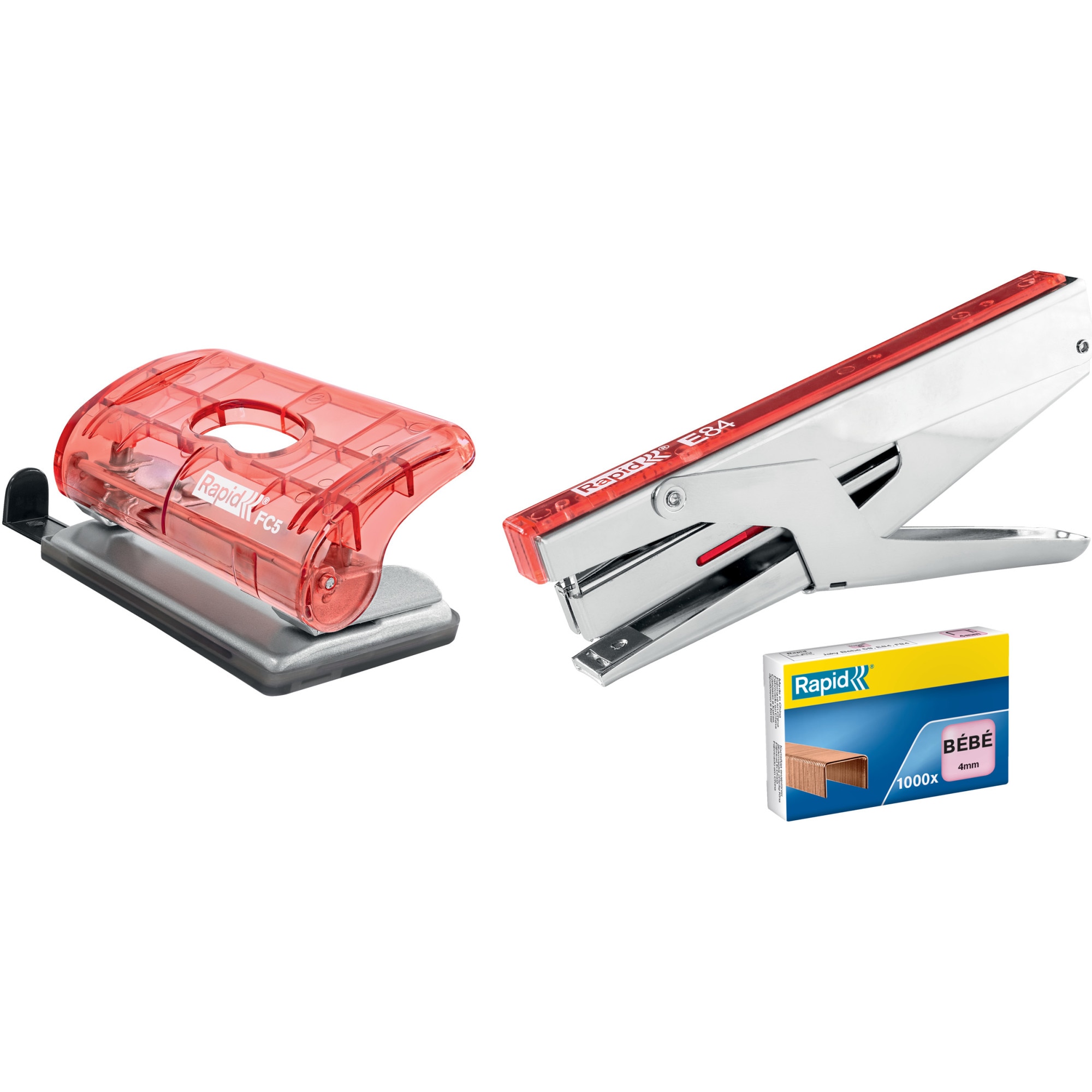 Mini-perforator plastic Rapid Colour'Breeze FC5, 10 coli, cutie, corai ...