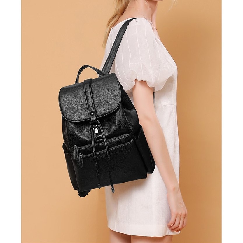 Rucsac de dama Nestandartno B808, Piele naturala, Negru - eMAG.ro