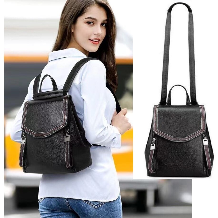 Rucsac de dama Nestandartno B817, Piele naturala, Negru - eMAG.ro