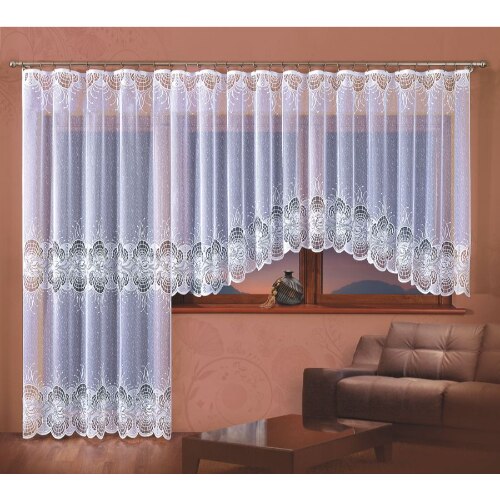 Perdea, Marzanna, balcon, 150x250 cm, 300x150 cm, Alb - eMAG.ro