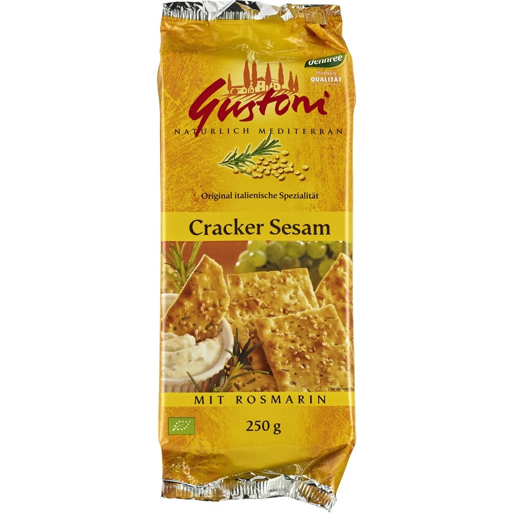 Biscuiti Crocanti cu susan si rosmarin, Gustoni, bio, 250 g - eMAG.ro