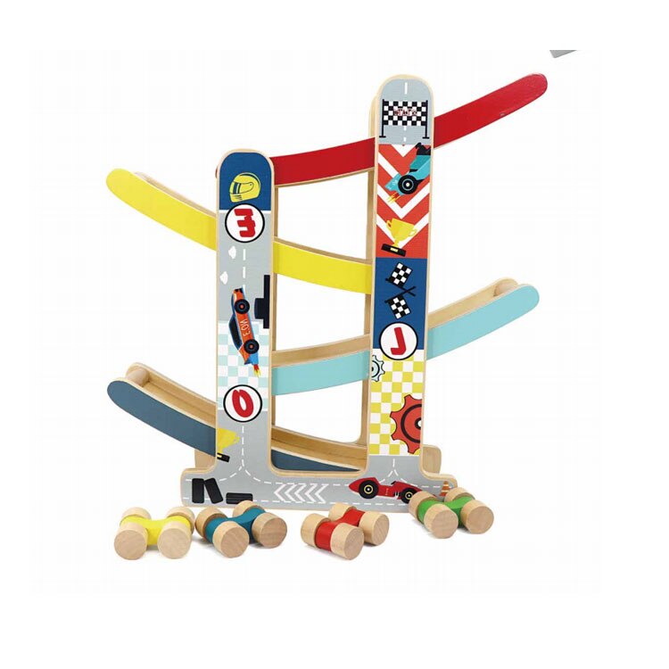 Pista de raliu cu 3 masinute, lemn - eMAG.ro