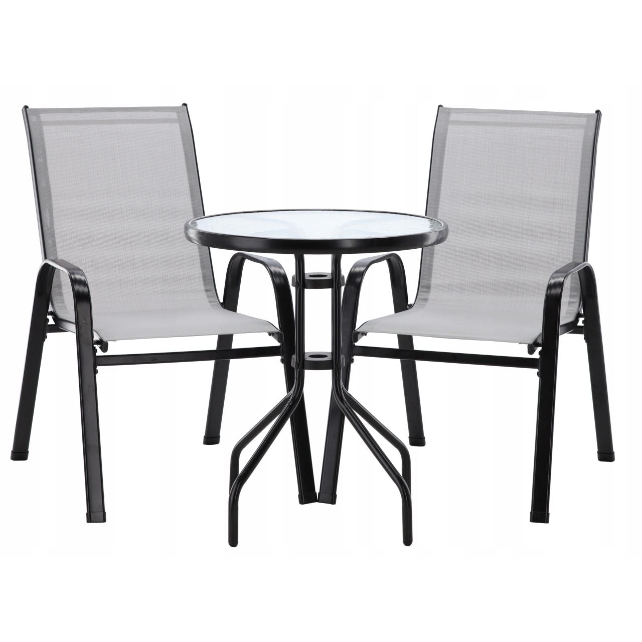 Set mobilier gradina Sersimo Torino, 2 scaune, 1 masa, gri - eMAG.ro