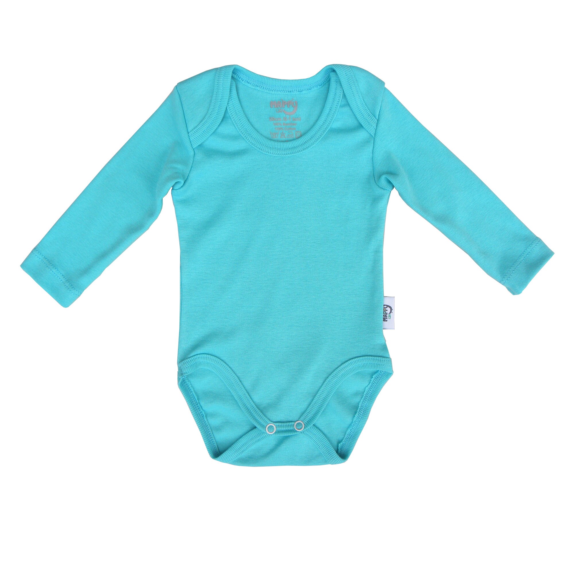 Body cu maneca lunga, Mappy - simplu - aqua, 1 - 3 luni - eMAG.ro