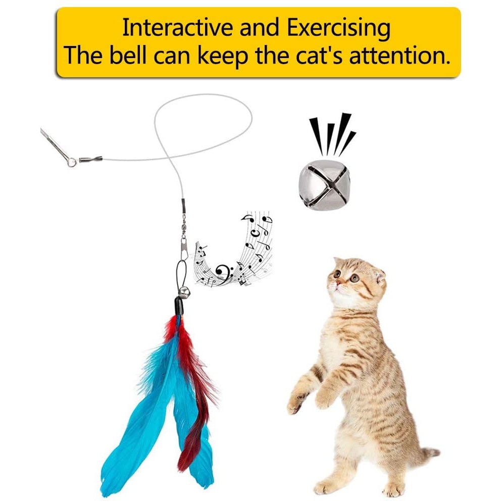 Set 11 jucarii interactive pentru pisici, Pene, Multicolor - eMAG.ro