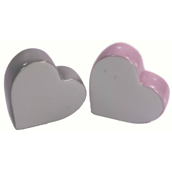 Set 2 figurine in forma de inima, 13x12x5 cm, Gri/Roz - eMAG.ro