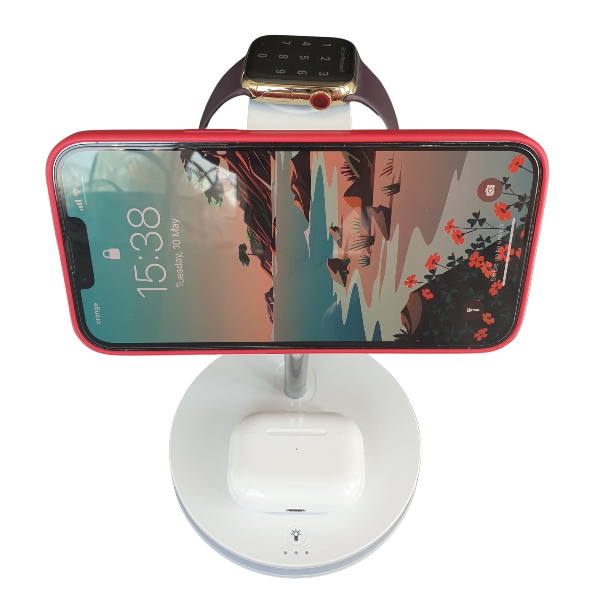 Vezeték nélküli töltőállomás Magsafe 3 in 1, Ambient LED, Wireless ...