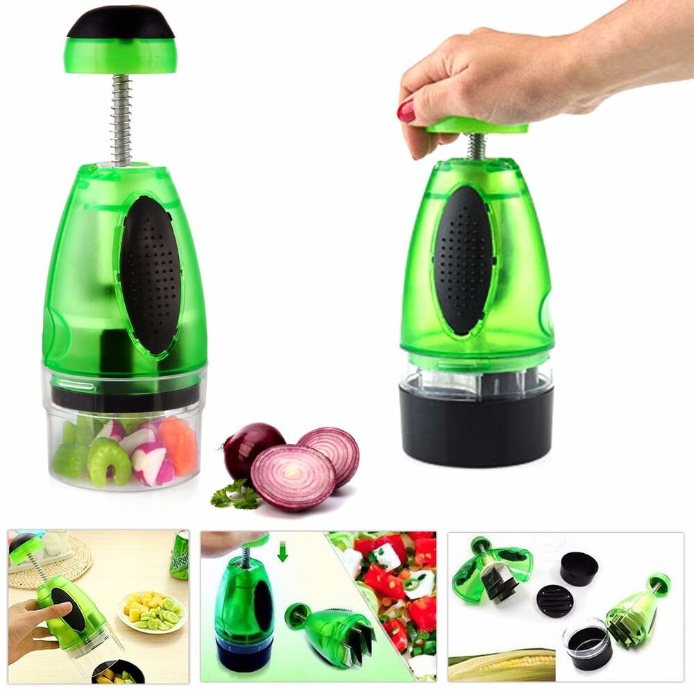 Tocator manual fructe si legume SYNO, 5 in 1, Verde - eMAG.ro