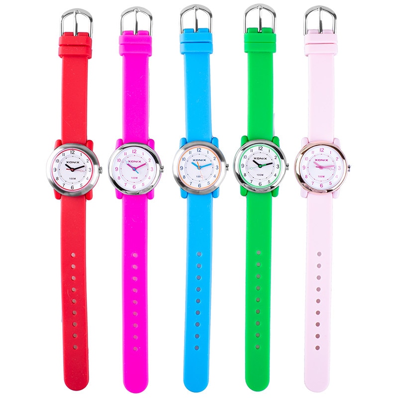 Ceas copii Xonix, AAA-004, Argint/Verde, analog, antialergic, WR 100 m ...