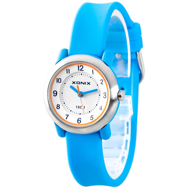Ceas copii Xonix, AAA-003, Argint/Albastru, analog, antialergic, WR 100 ...