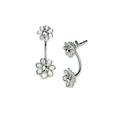 Cercei Argint 925, Floare Alba - eMAG.ro