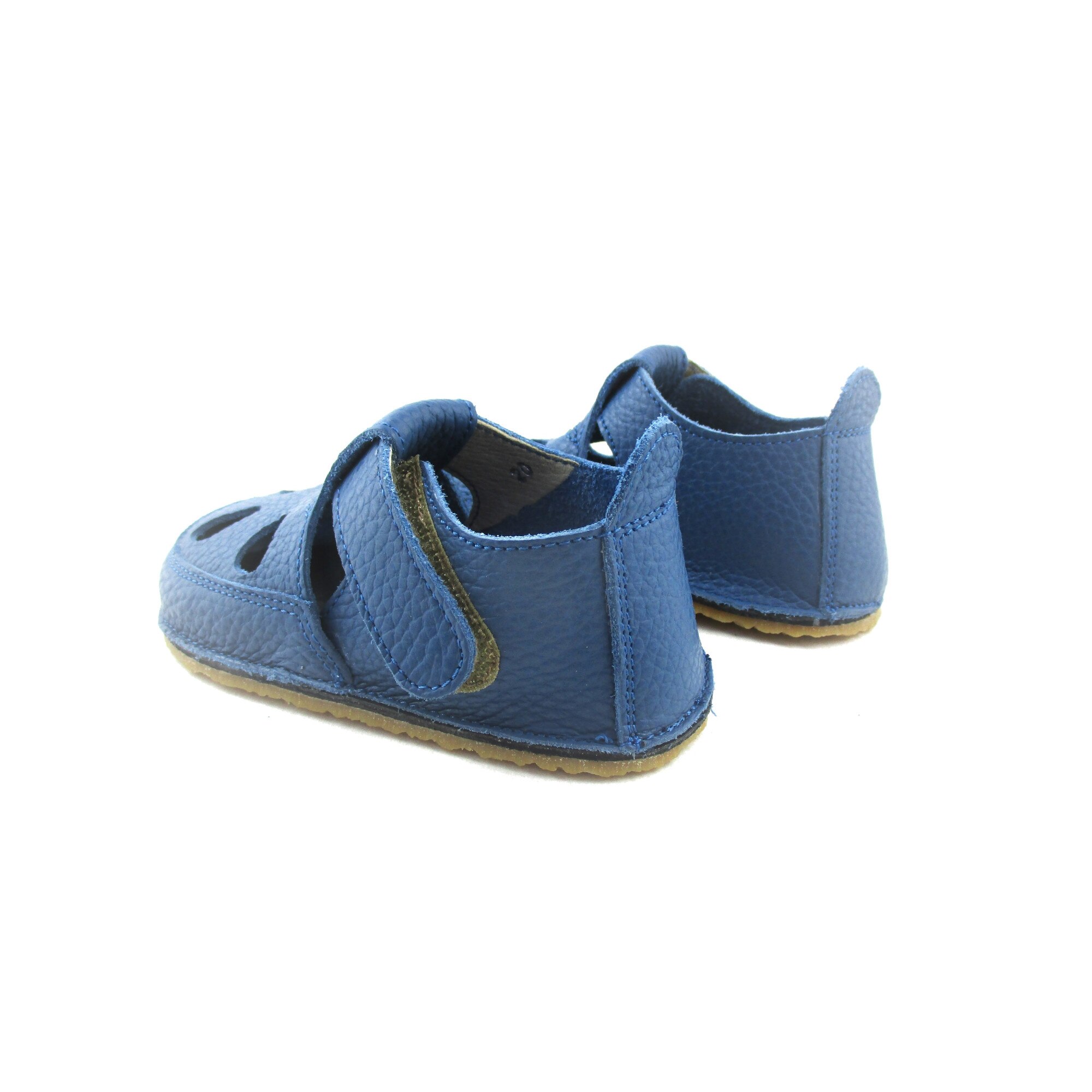 Sandale copii Barefoot, piele naturala, blue, 21 EU - eMAG.ro