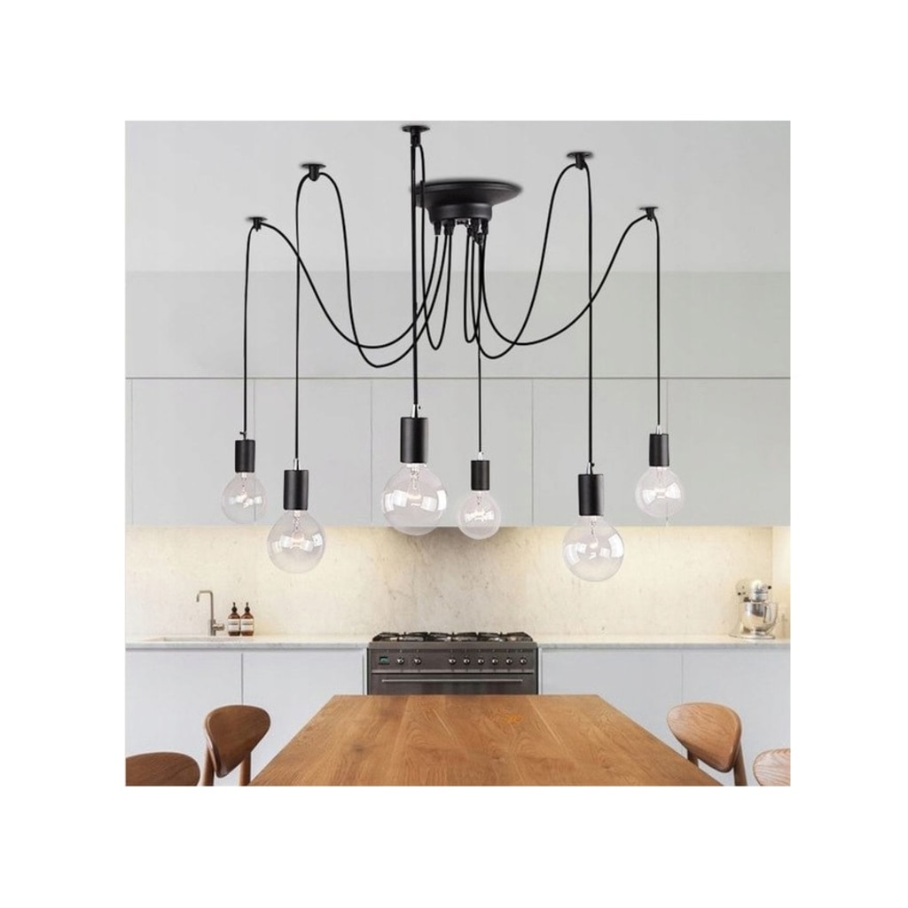 Lustra spider SUPERLED Retro & Loft Model, 8 surse de iluminare, E27 ...