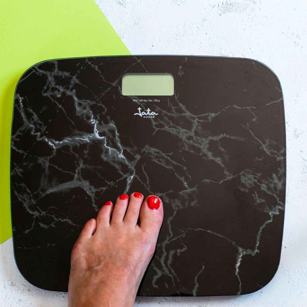 Електронен кантар за тегло Jata HBAS1415, 180 кг., LCD дисплей, Черен ...