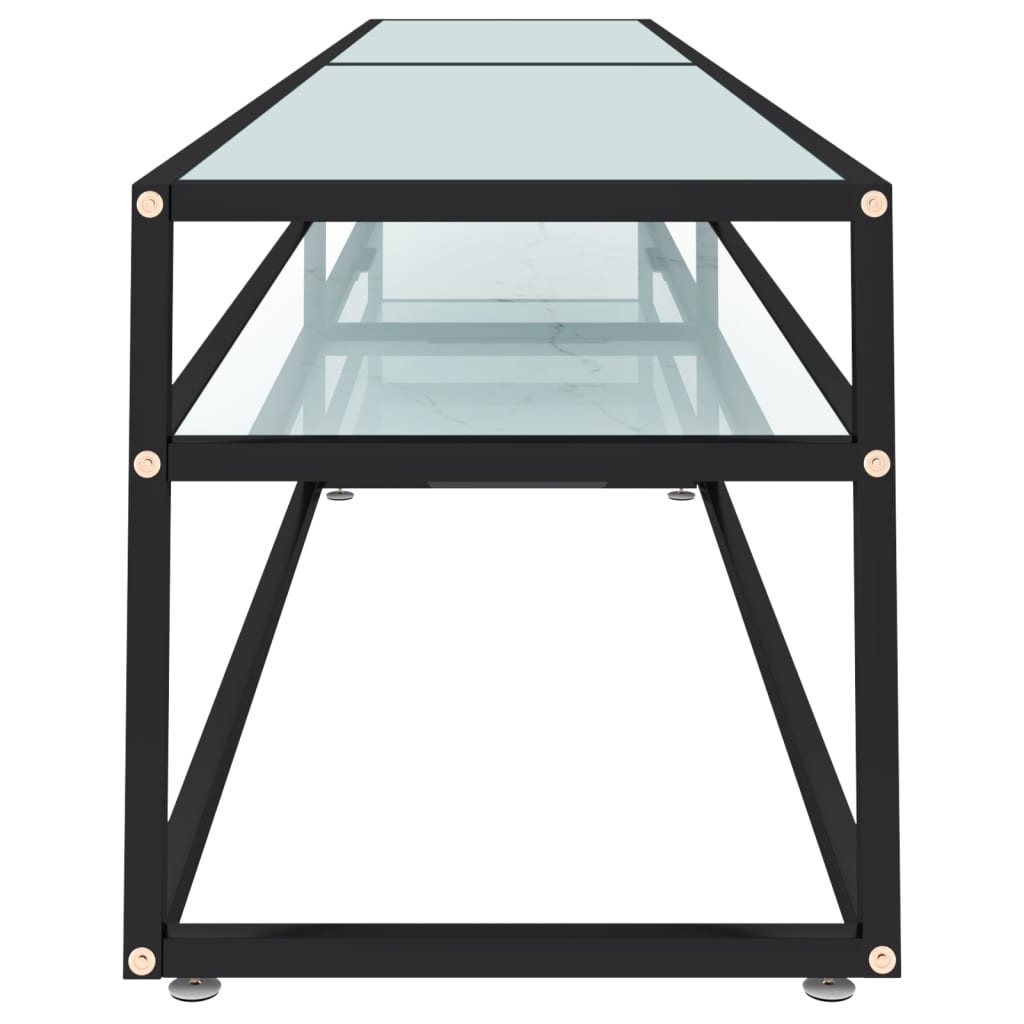 Comoda TV, Sticla, 200x40x40.5 cm, Alb - eMAG.ro
