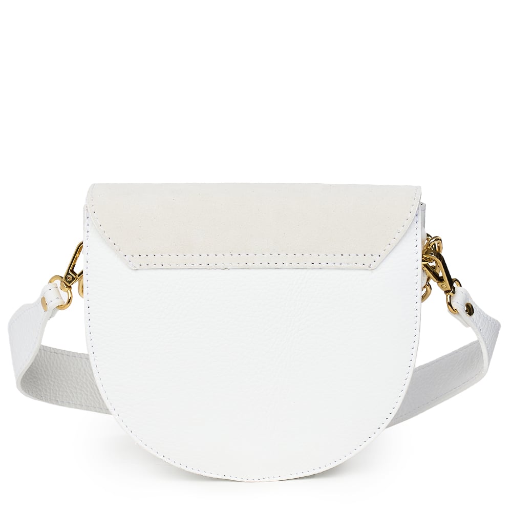 Poseta dama din piele naturala Donna alba - eMAG.ro