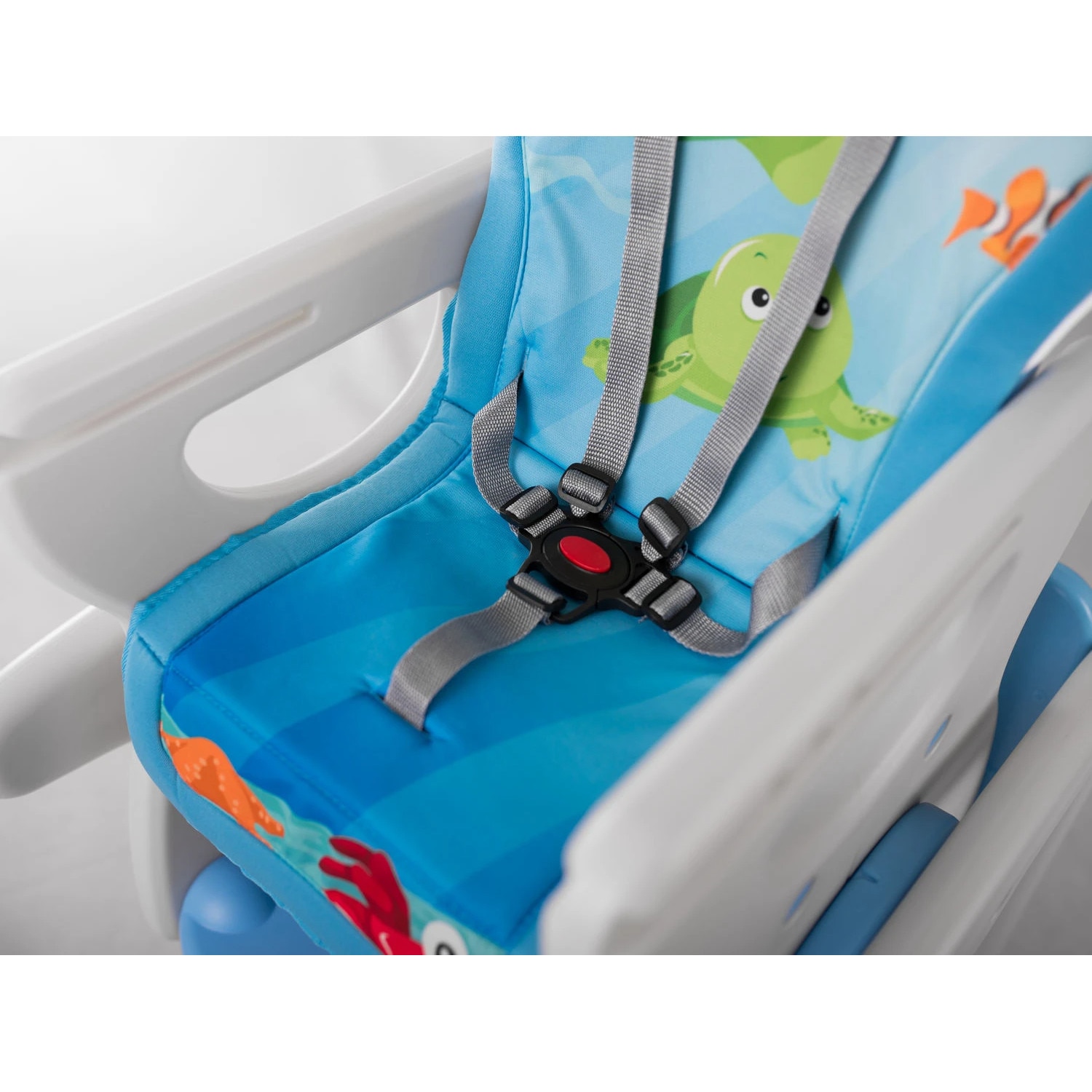 Ricokids 3 az 1-ben etetőszék, állítható háttámla, lábtámasz, 5 pontos biztonsági övek, kék, 104 ...