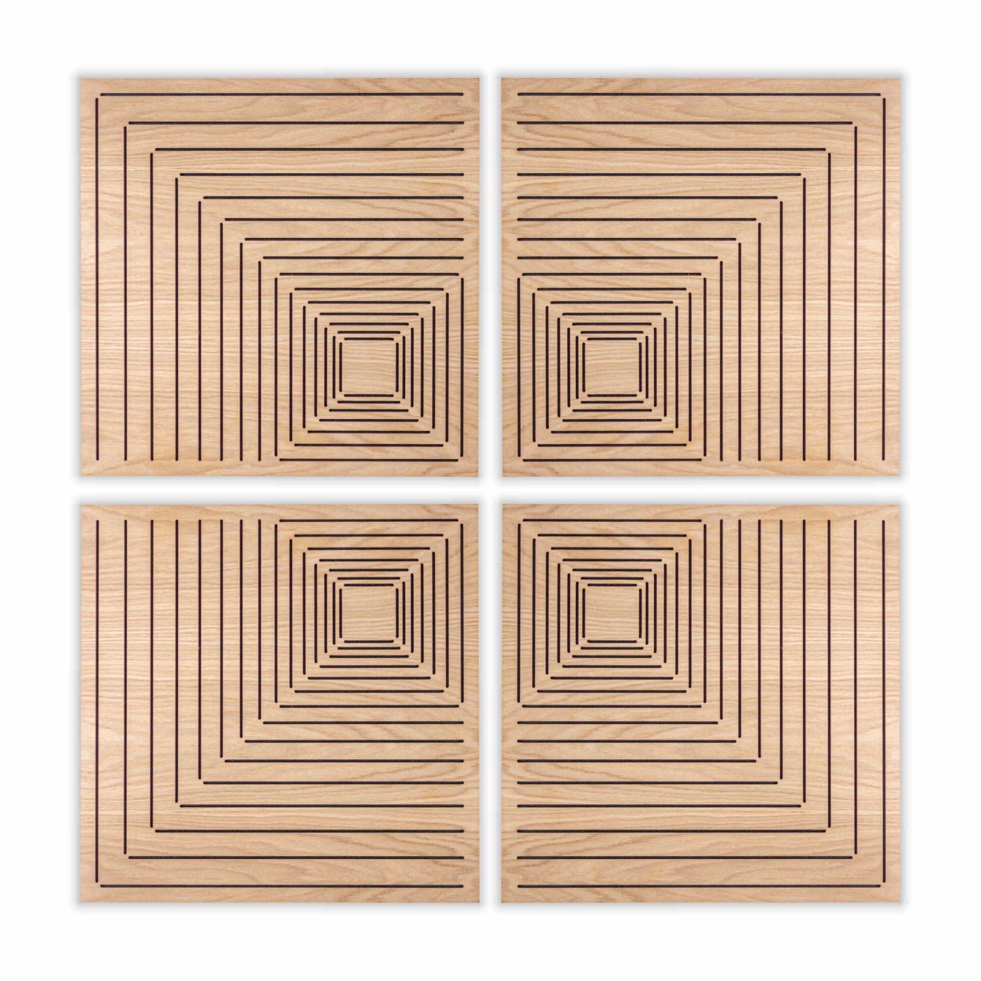 Panou acustic din lemn perforat Decibel Acer, 50x50x5.7 cm, Stejar ...