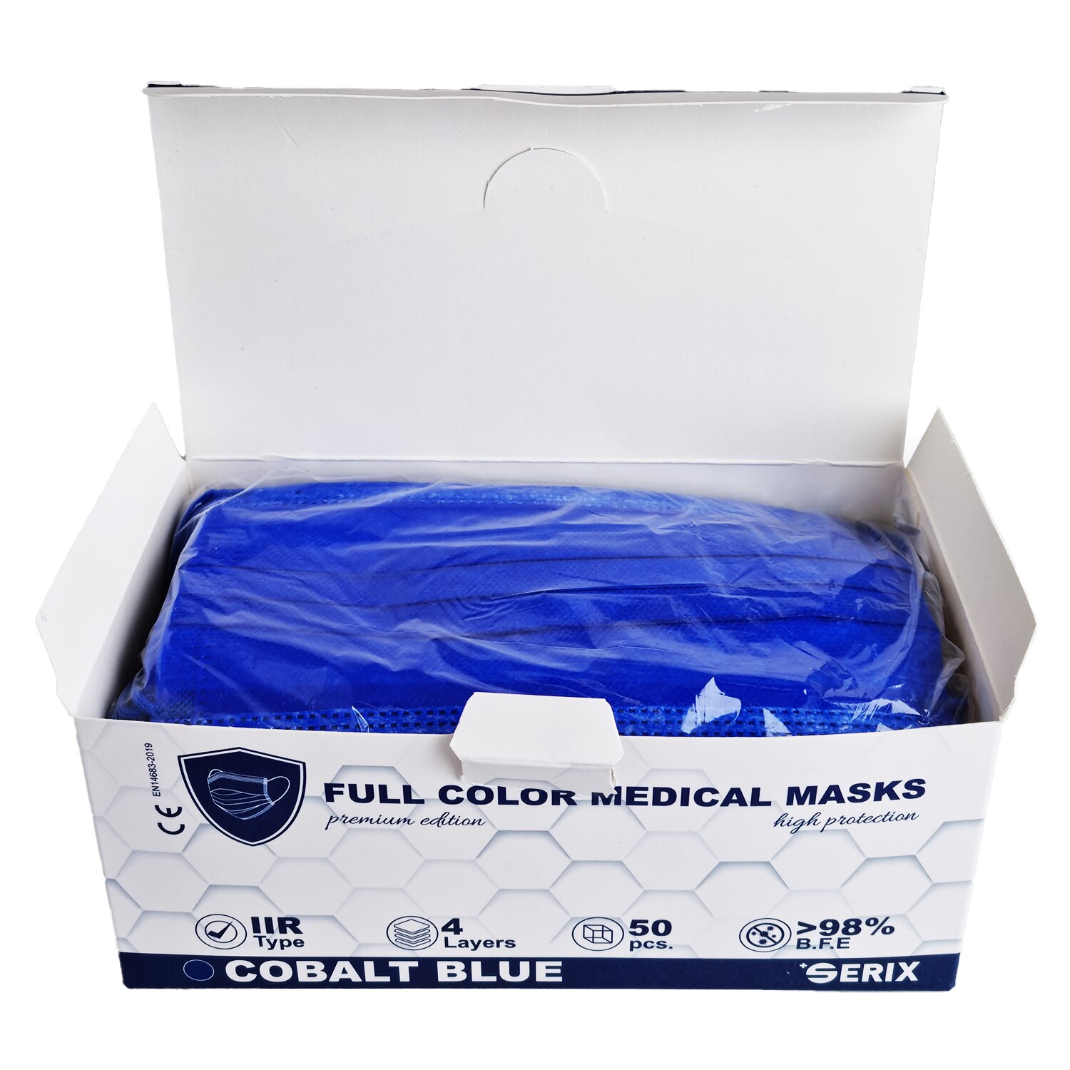 Set 50 Masti Medicale Tip IIR 4 Straturi Cobalt Blue SERIX - eMAG.ro