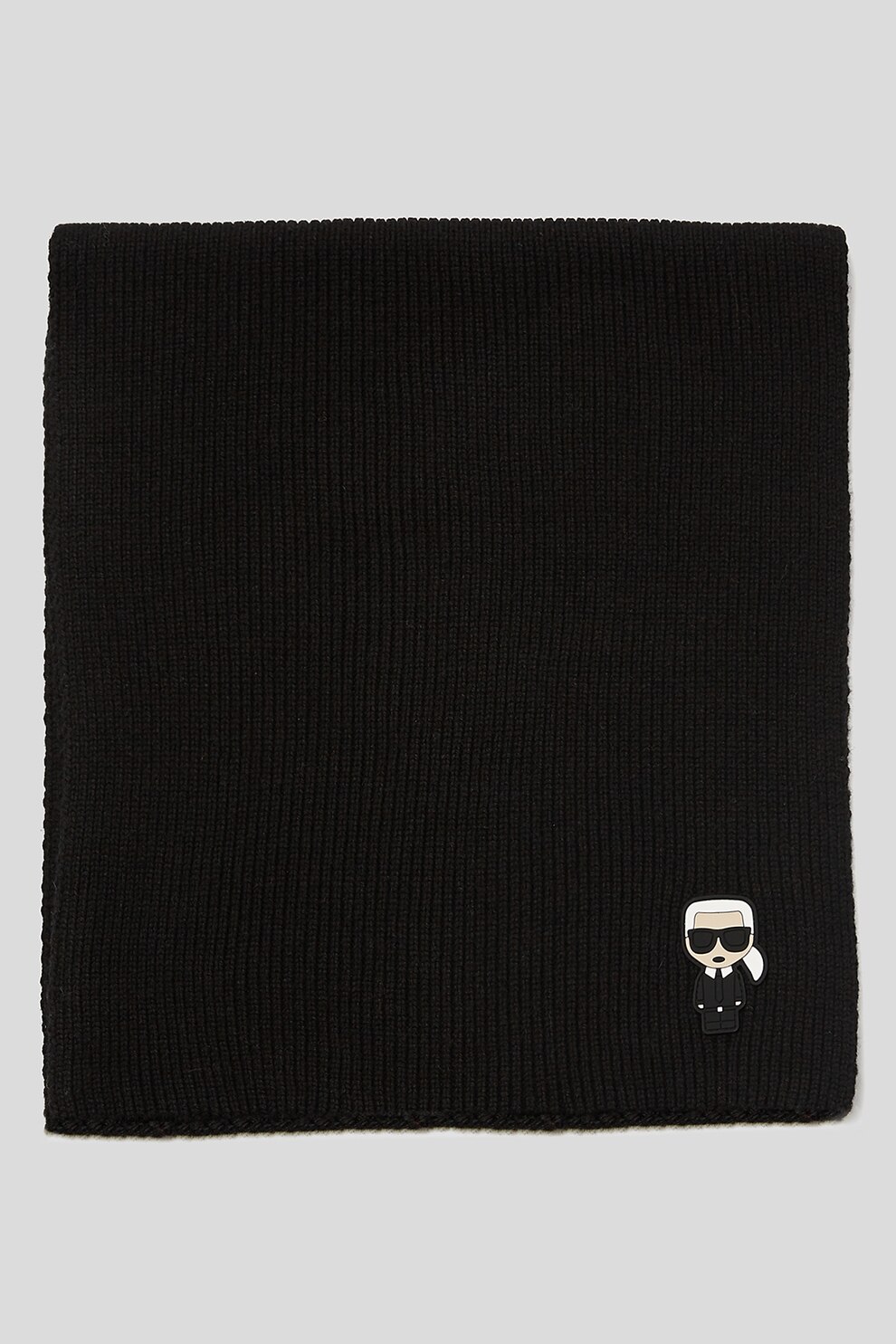 Karl Lagerfeld, Fular circular cu logo cauciucat K/Ikonik, Negru - eMAG.ro