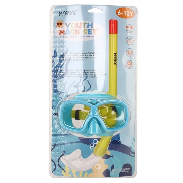 Set masca pentru inot cu tub pentru respirat, pentru copii cu varsta ...