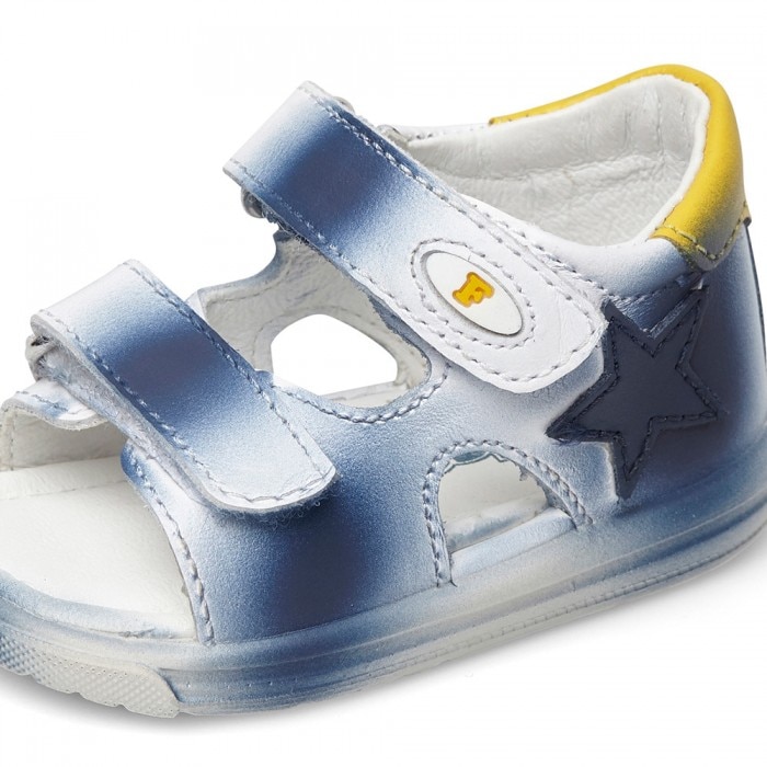 Sandale copii, Falcotto Bazan, Piele naturala, Velcro, Alb, 26 EU - eMAG.ro