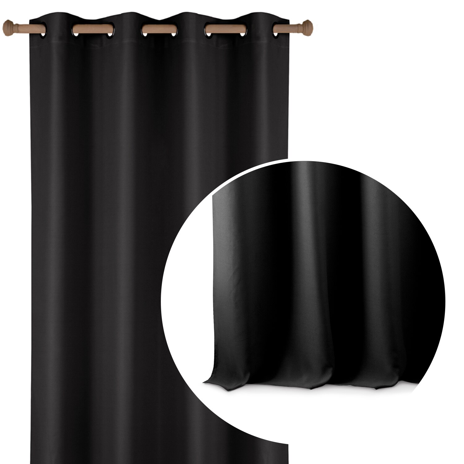 Perdele opace, 140x270cm, Negru - eMAG.ro