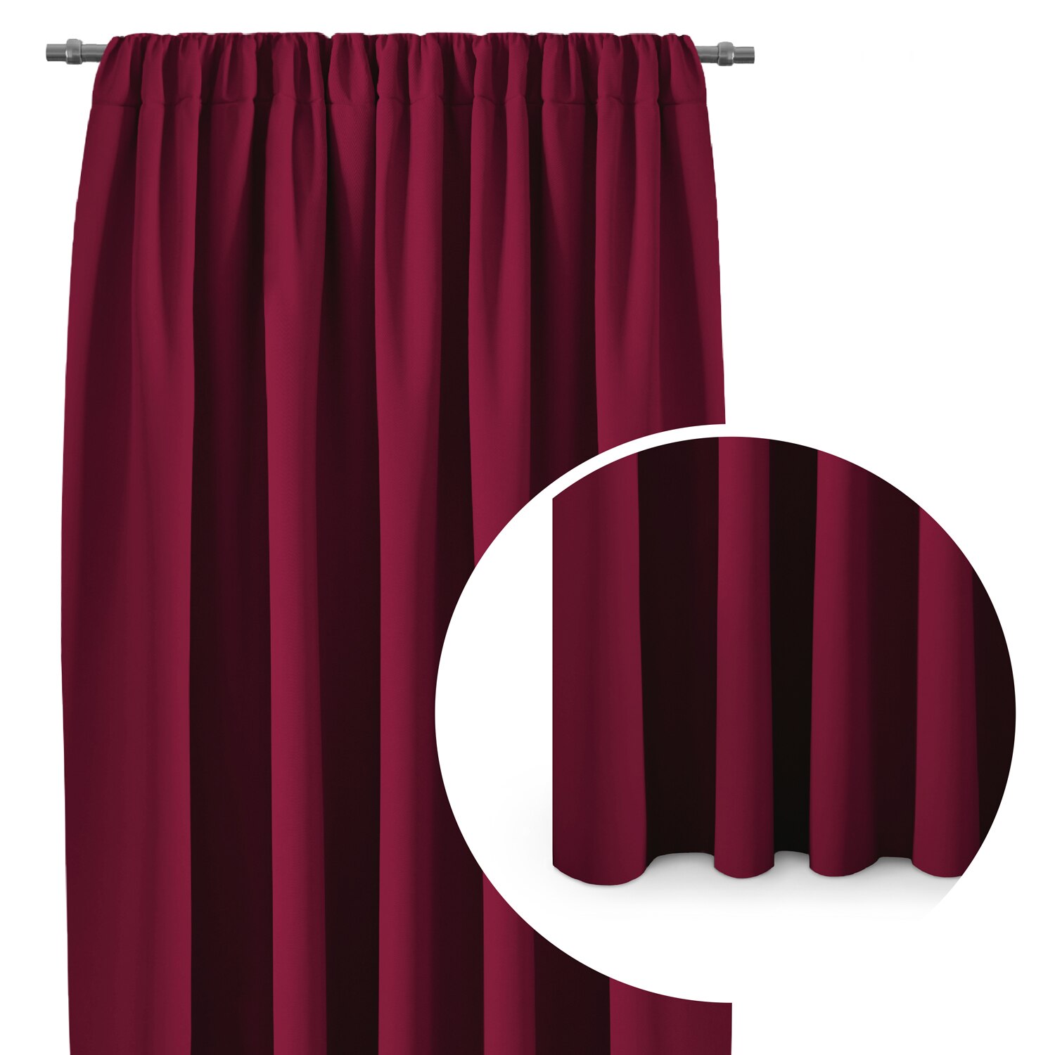 Perdele opace, 140x245 cm, Rosu - eMAG.ro