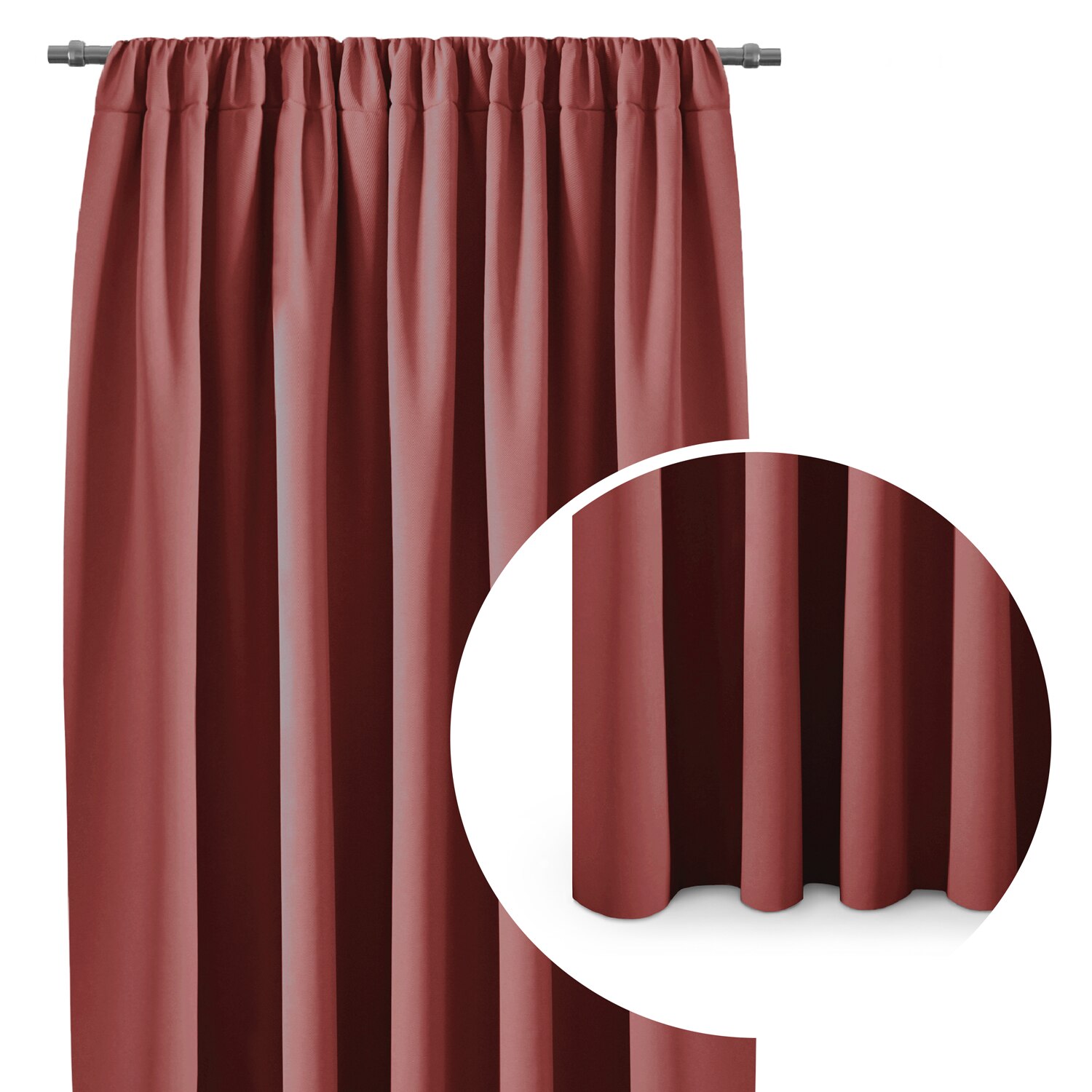 Perdele opace, 140 x 245 cm, Rosu - eMAG.ro