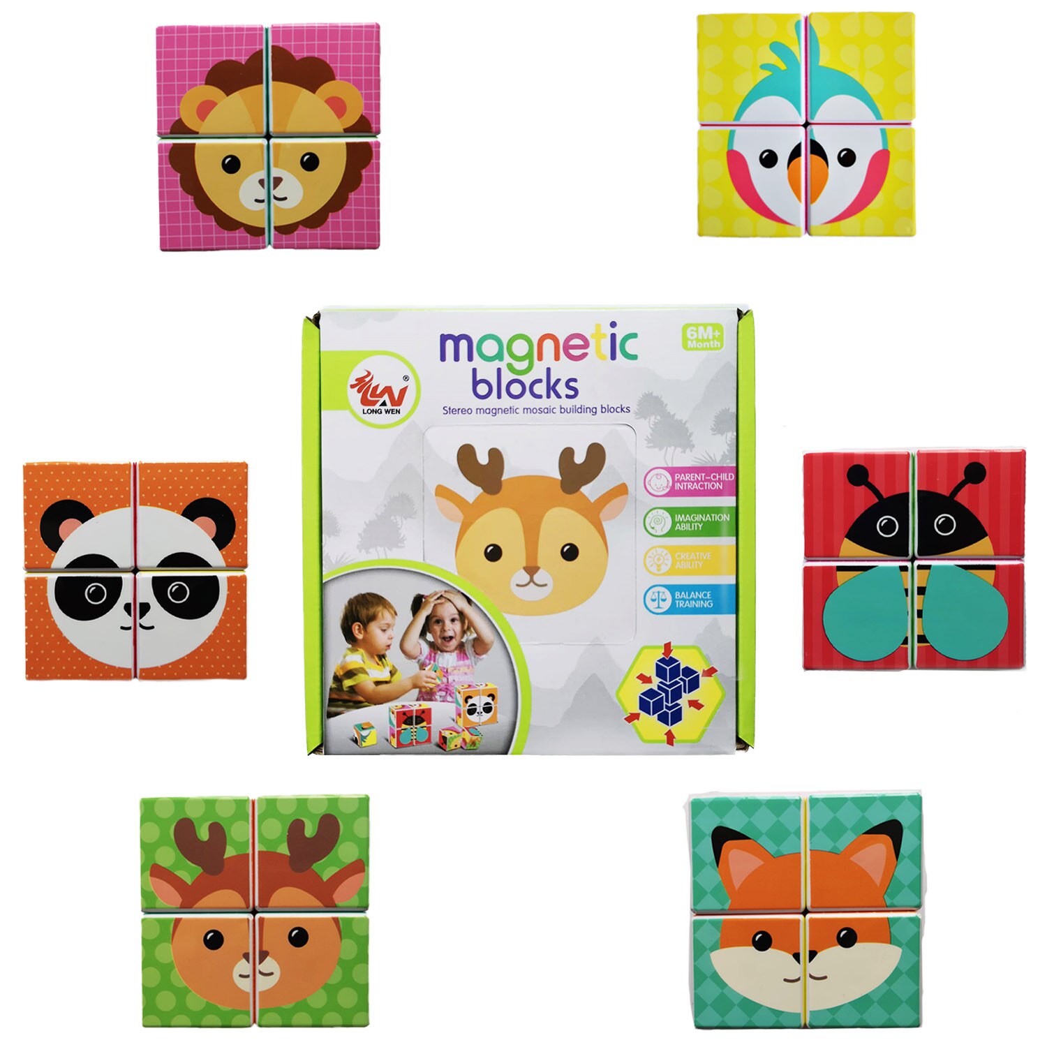 Joc educativ Puzzle Cuburi magnetice cu imagini educative, BBC, Invata ...