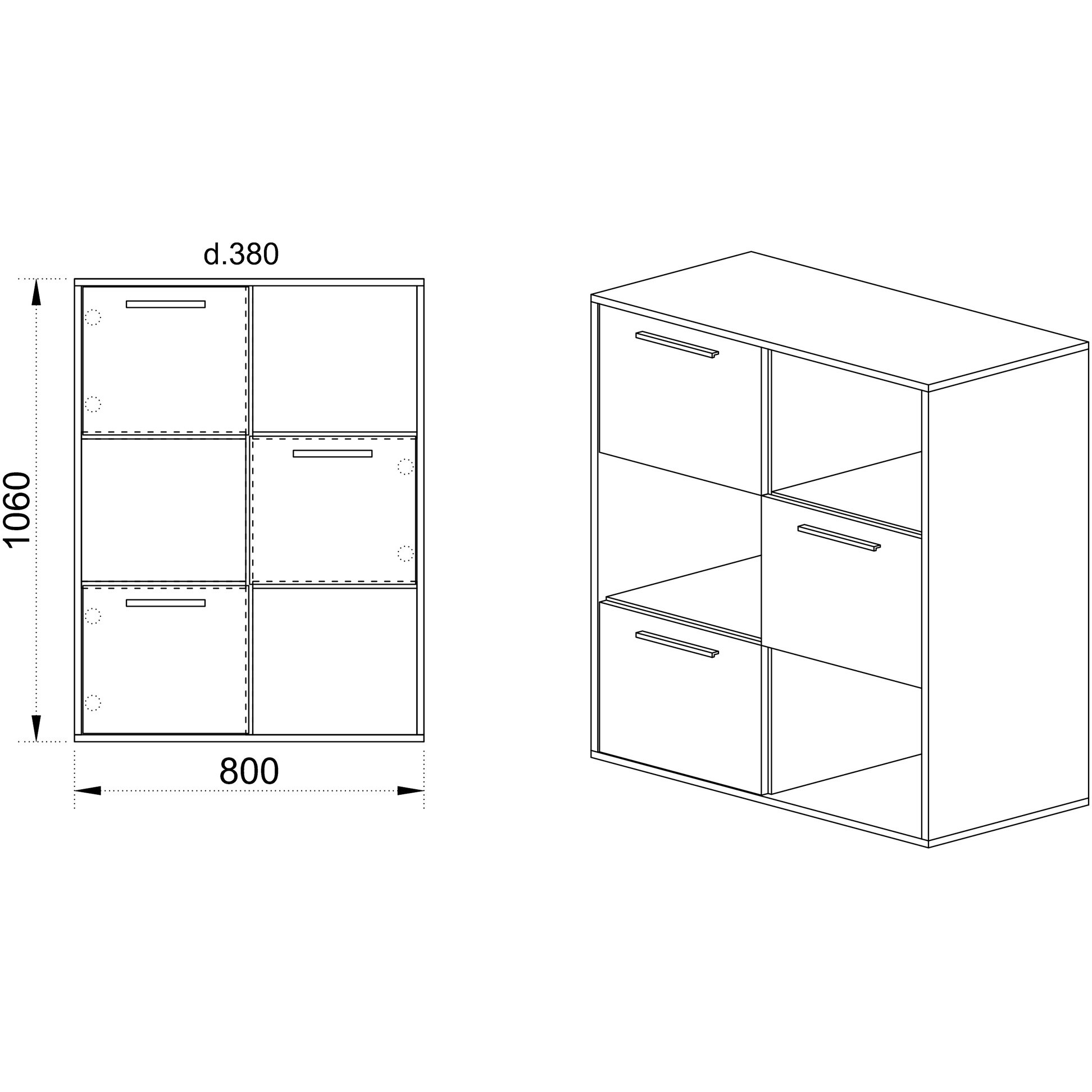 Raft Irim Yoo, 80x38x106 cm, PAL, 3 usi, 3 spatii deschise, Culoare Gri ...
