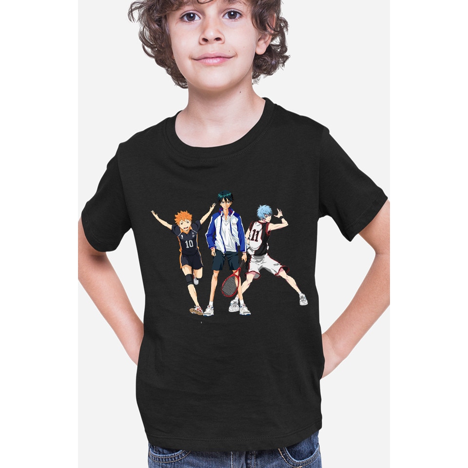 Тениска Детска Prince of Tennis Ryouma Lego Kuroko Haikyuu, Черен ...