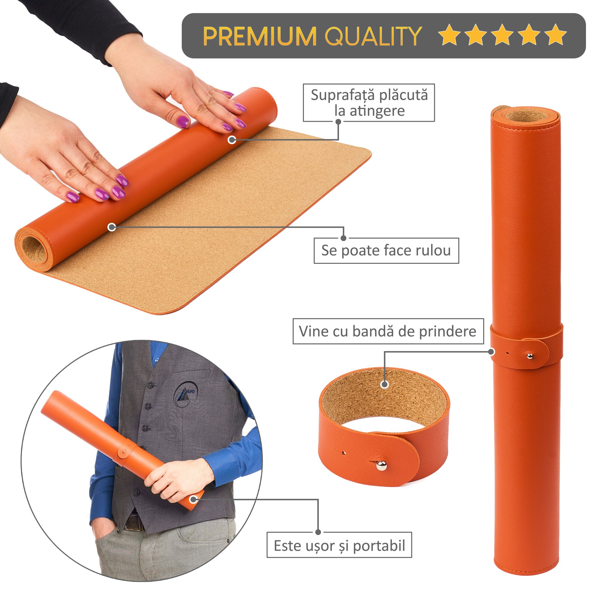 Mapa birou din piele Pu, pentru protectie birou, cu doua fete ...