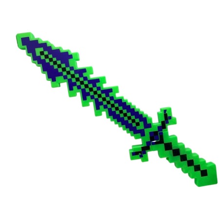 Sabie Minecraft cu sunete si lumini pentru copii, verde - eMAG.ro