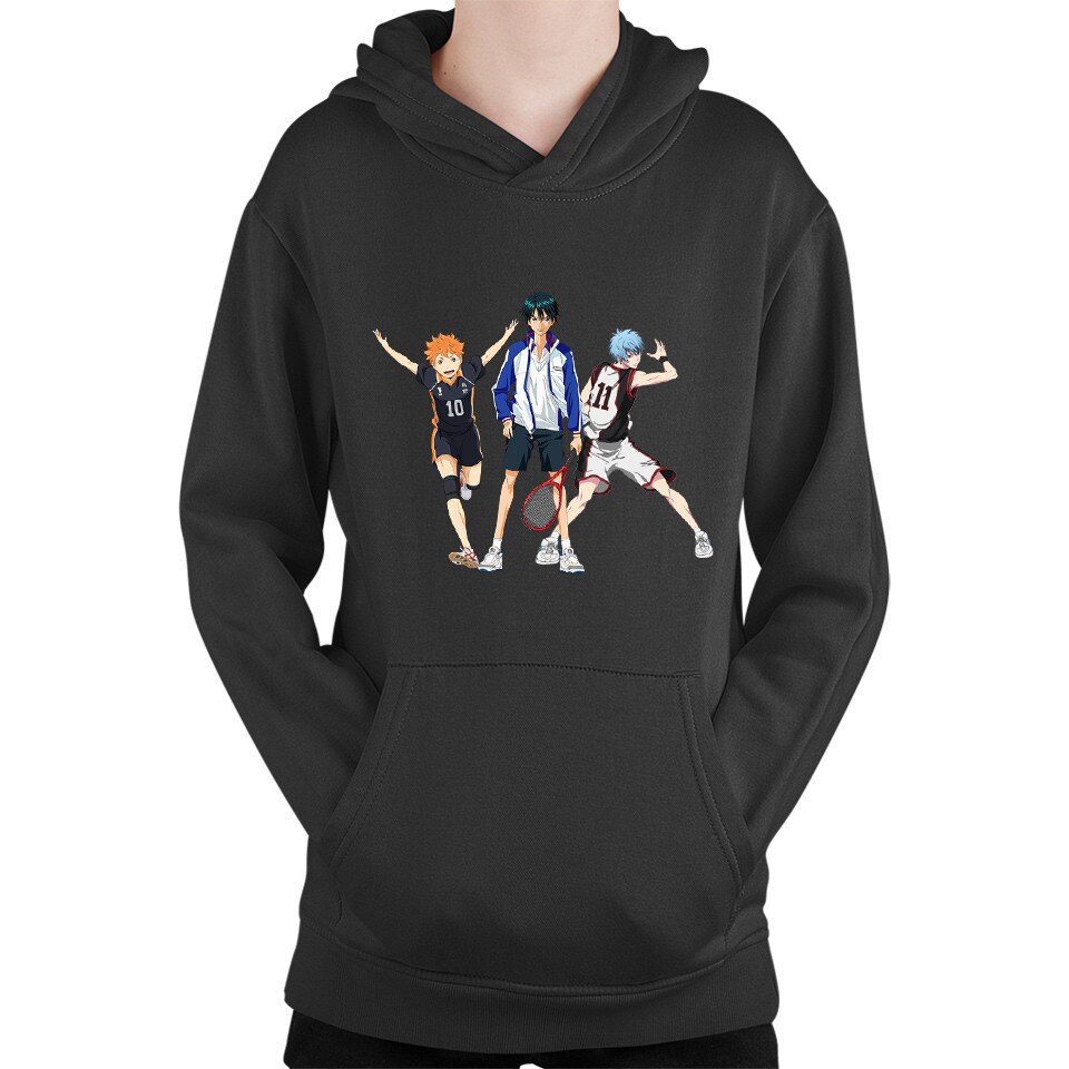 Детски суичър Prince of Tennis Ryouma Lego Kuroko Haikyuu, Черен ...