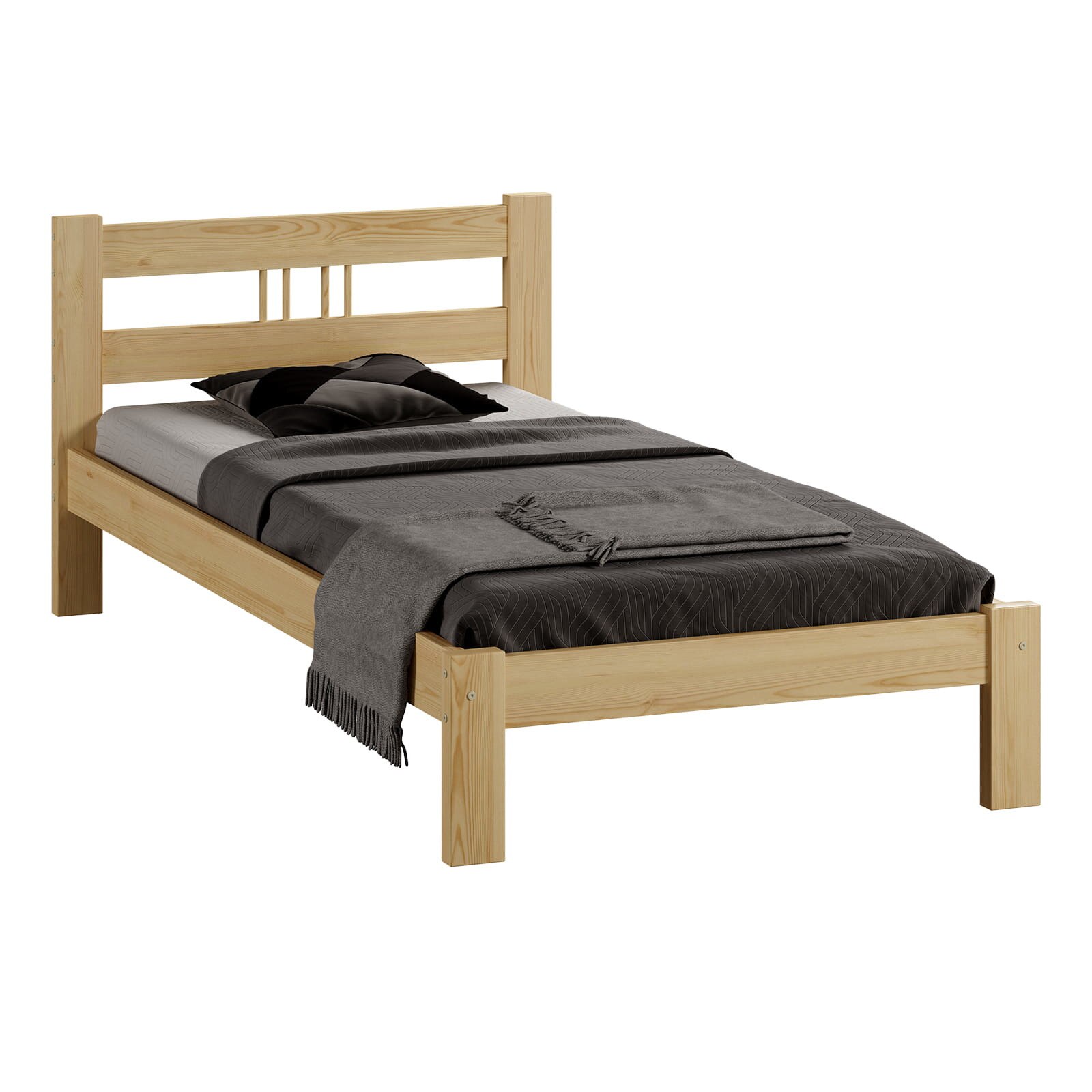 Pat din lemn Nikola 90x200 PIN - eMAG.ro