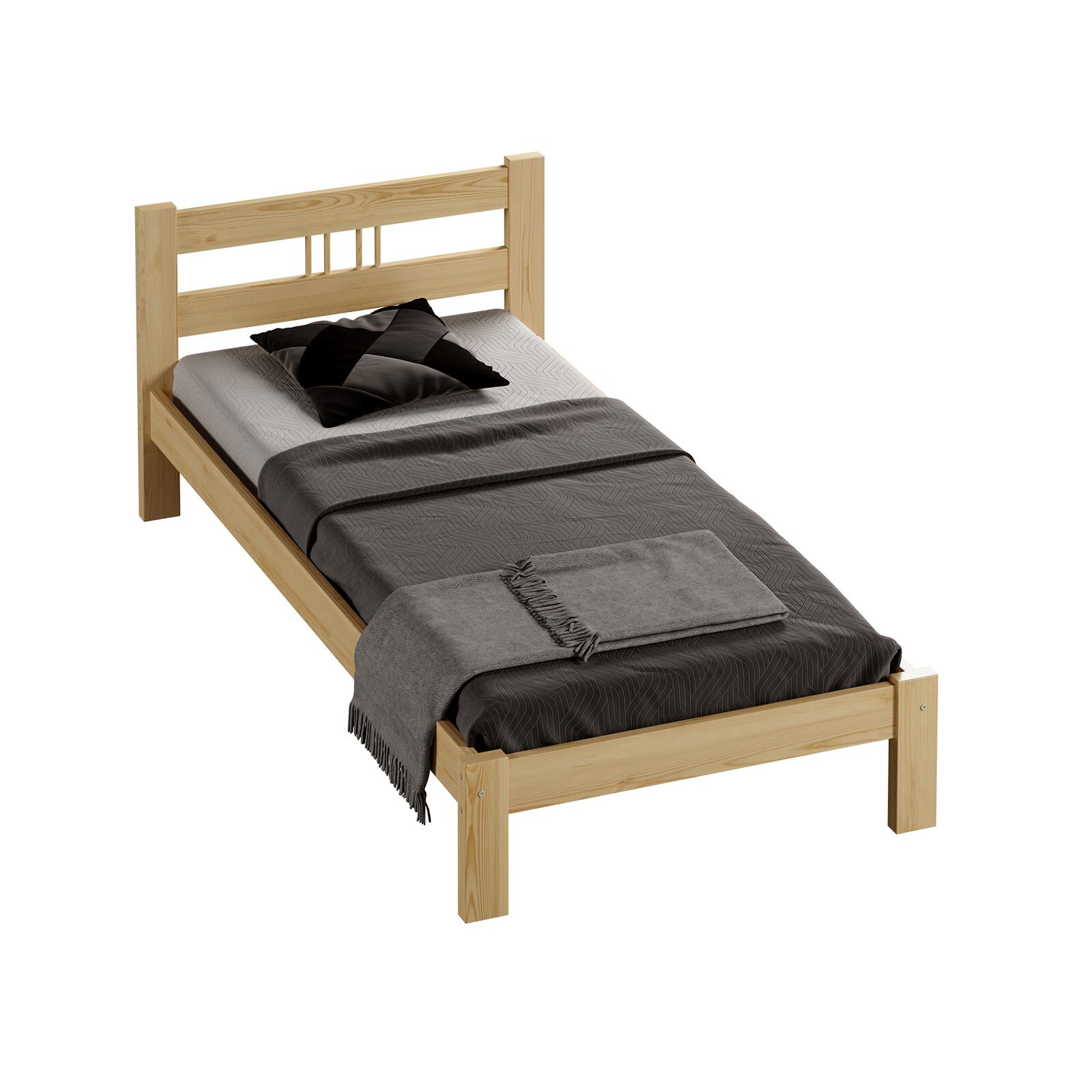 Pat din lemn Nikola 90x200 PIN - eMAG.ro