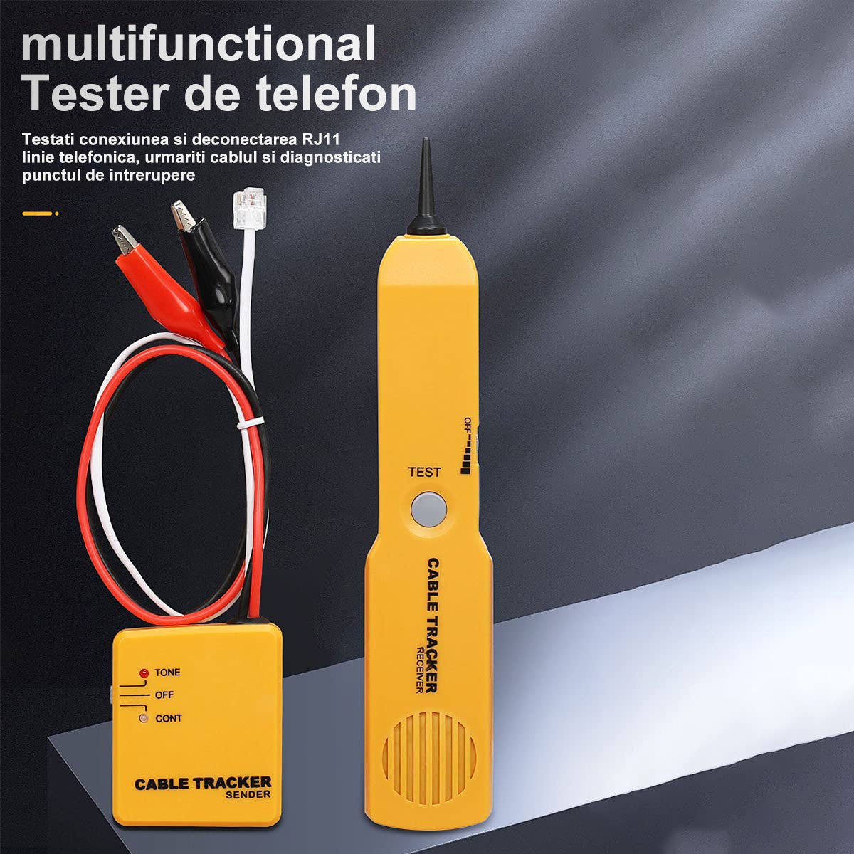Tester circuit multifunctional, Sundiguer, Detector cablu, RJ11, Galben ...